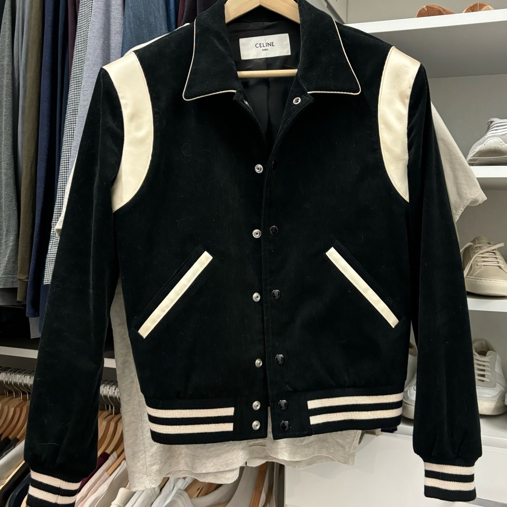 Celine Teddy Jacket In Corduroy Black - Gem